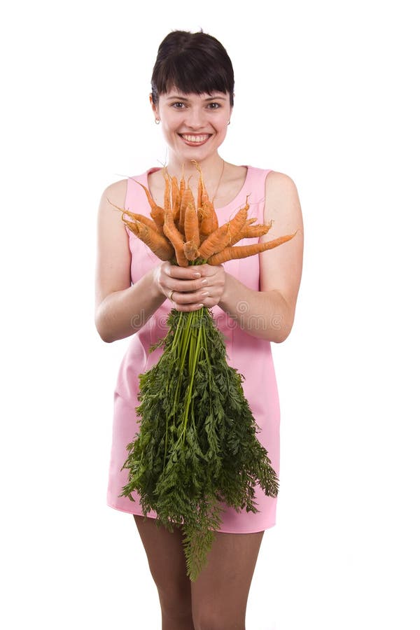 Woman with carrot stock photo. Image of lady, health - 10701896