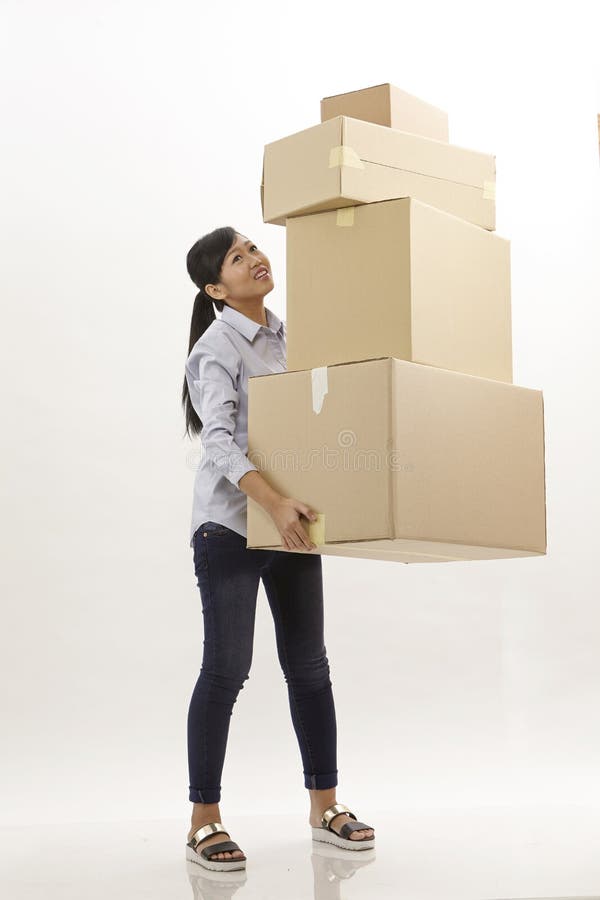 Man carry boxes stock photo. Image of physical, space - 11400094