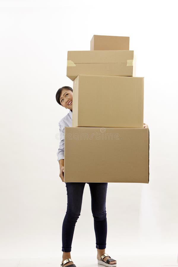Man carry boxes stock photo. Image of physical, space - 11400094
