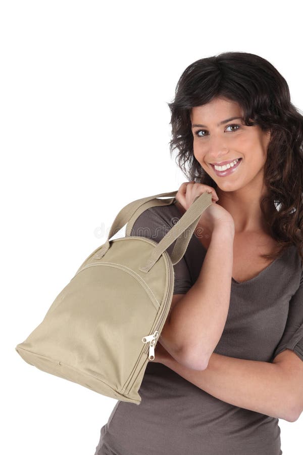 Woman Carrying a Bag in Her Hand Stock Image - Image of hair, handbag ...