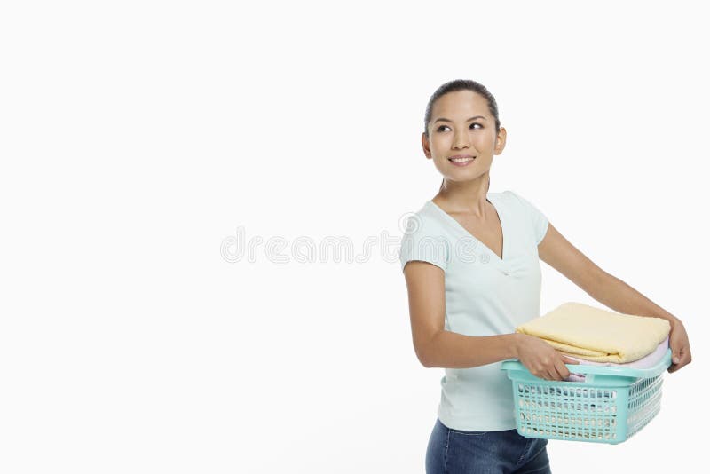 Young Woman Doing the Laundry Stock Photo - Image of ideas, domestic ...