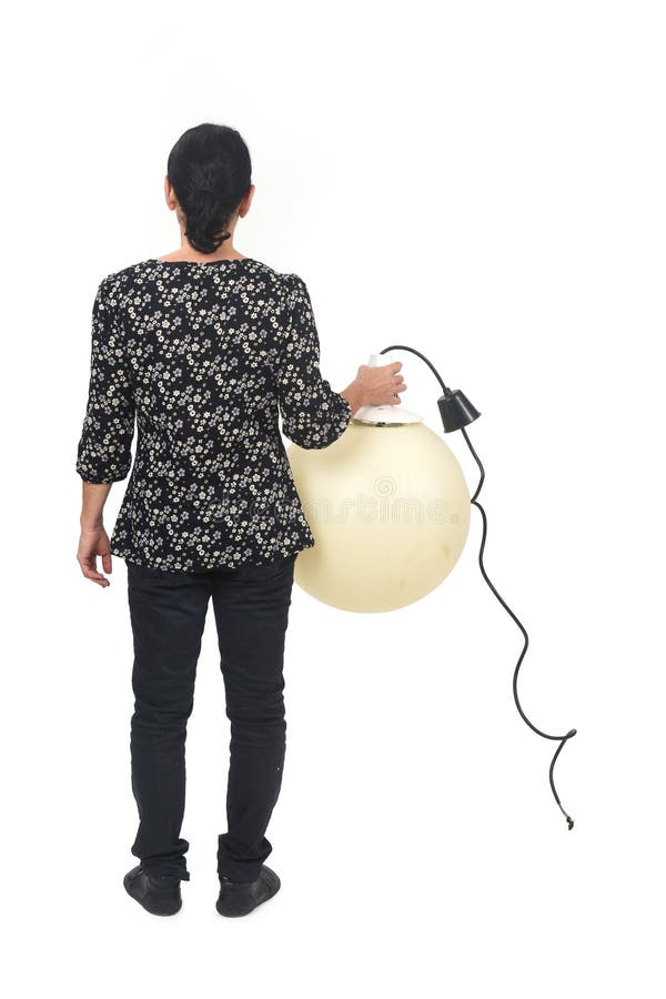 Woman Sitting on a Chair Back and Front on White Background Stock Photo ...