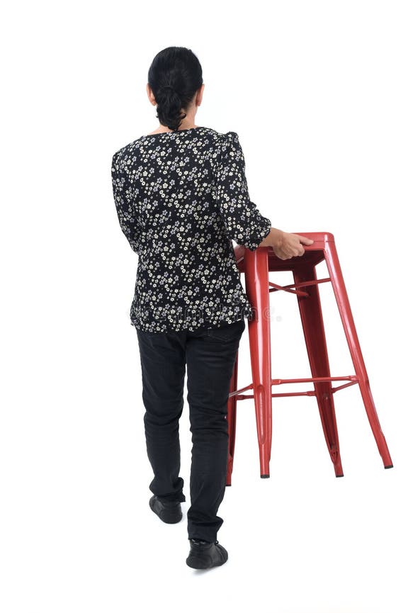 Woman Carrying Objects on White Background Stock Image - Image of hand ...