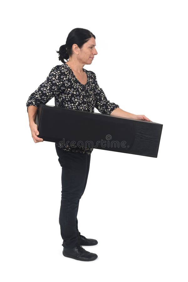 Woman Sitting on a Chair Back and Front on White Background Stock Image ...