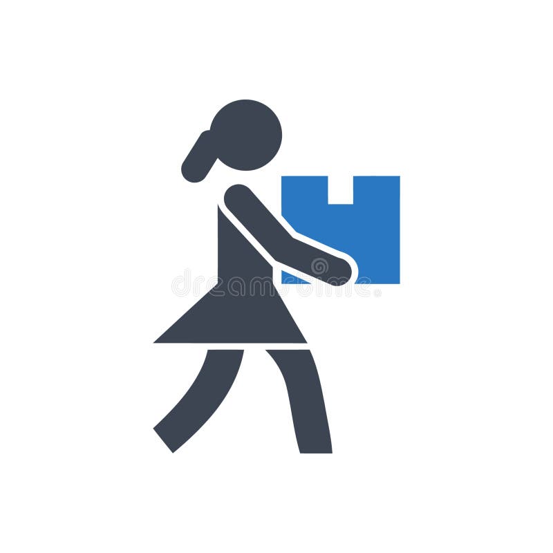 Woman Carrying Package Icon Stock Illustration - Illustration of ...