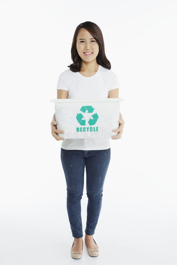 Woman Carrying a Plastic Box Stock Photo - Image of full, care: 186228494