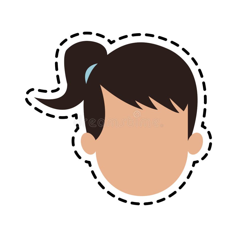Woman cartoon icon image stock illustration. Illustration of ponytail ...