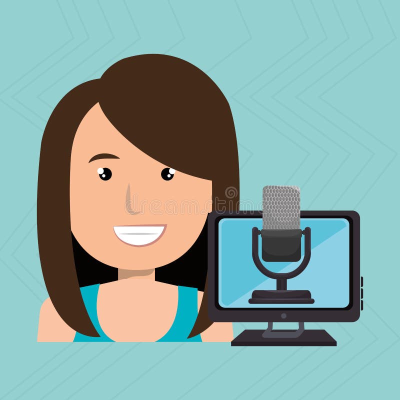 Man Cartoon Speak Microphone Stock Illustration - Illustration of ...