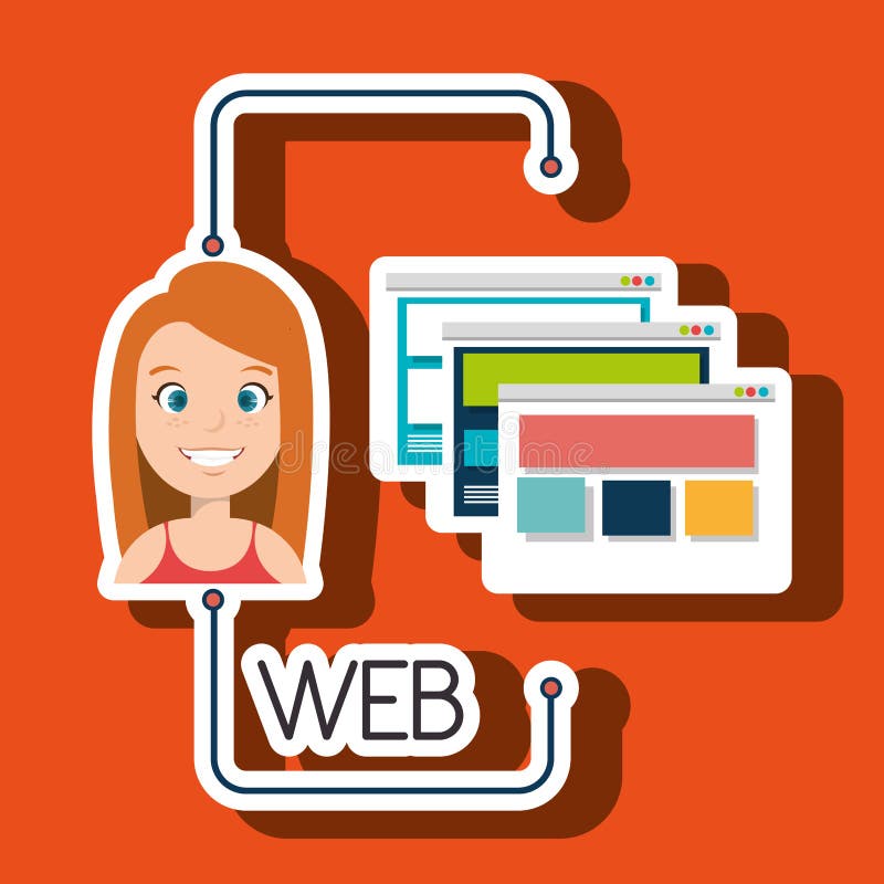 Woman cartoon web page stock illustration. Illustration of comment ...