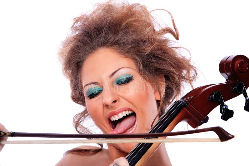 Woman with a cello stock photo. Image of female, smile - 18808466