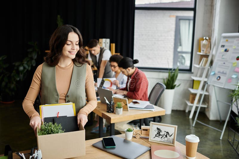 Woman during a Challenging Layoff Process Stock Image - Image of ...