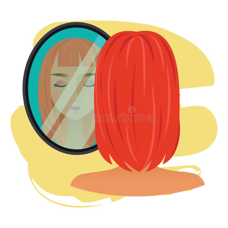 Woman Character with Mirror. Vector Illustration Decorative Design ...