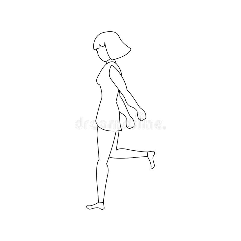 Woman character outline stock vector. Illustration of people - 142068323