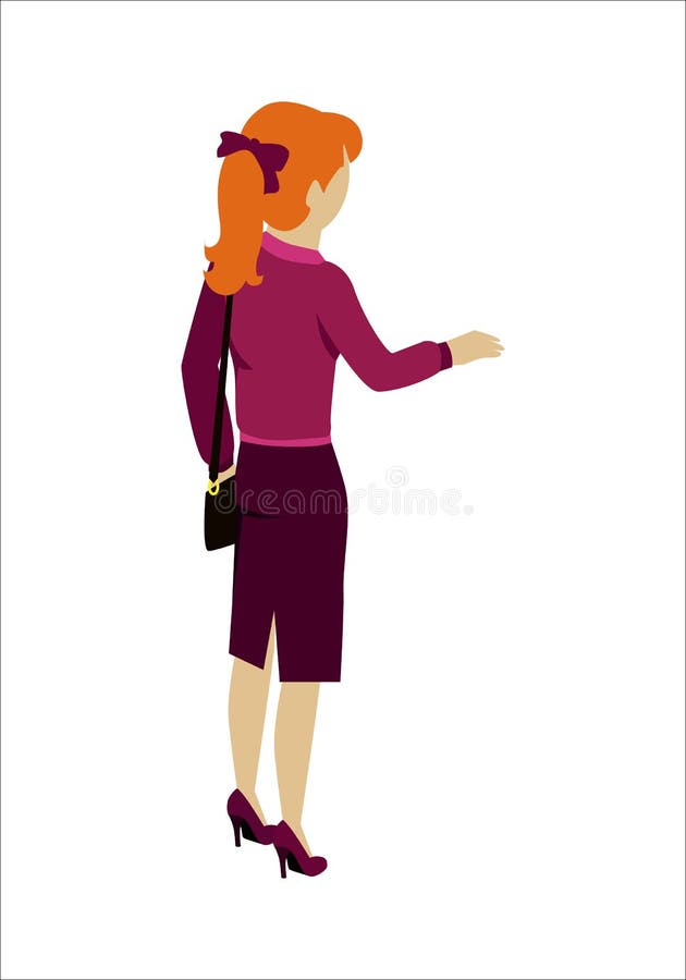 Woman Character Vector in Isometric Projection. Stock Vector ...