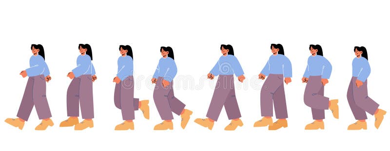 Walking Cycle Side View Stock Illustrations – 72 Walking Cycle Side ...