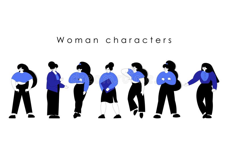 Woman vector characters stock vector. Illustration of girls - 273100062
