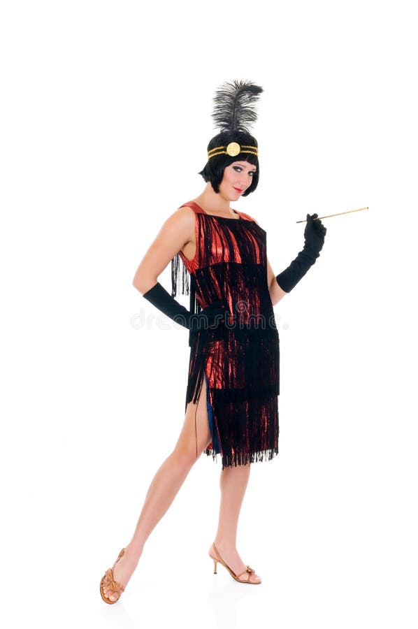 Woman Charleston dress stock photo. Image of white, sexual - 6607306