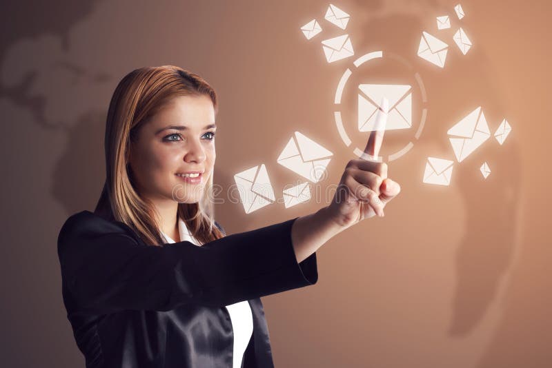 Female checking her email stock photo. Image of businesswoman - 61909404