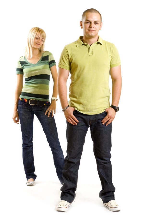 Woman checking out a man stock image. Image of pose, woman - 12443413