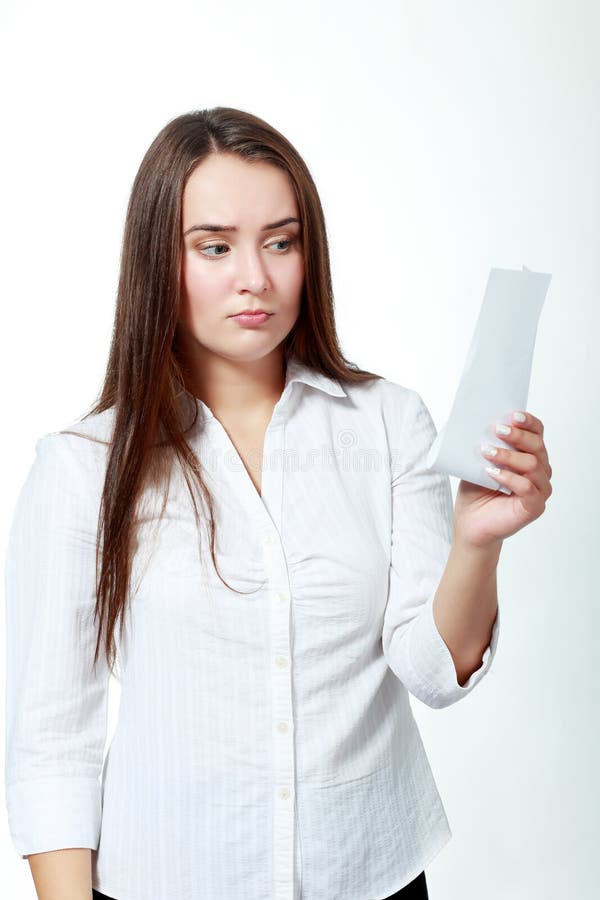 Woman Checking Over the Receipt Stock Image - Image of credit, invoice ...