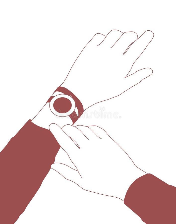 Woman checking time stock illustration. Illustration of zoom - 36014521