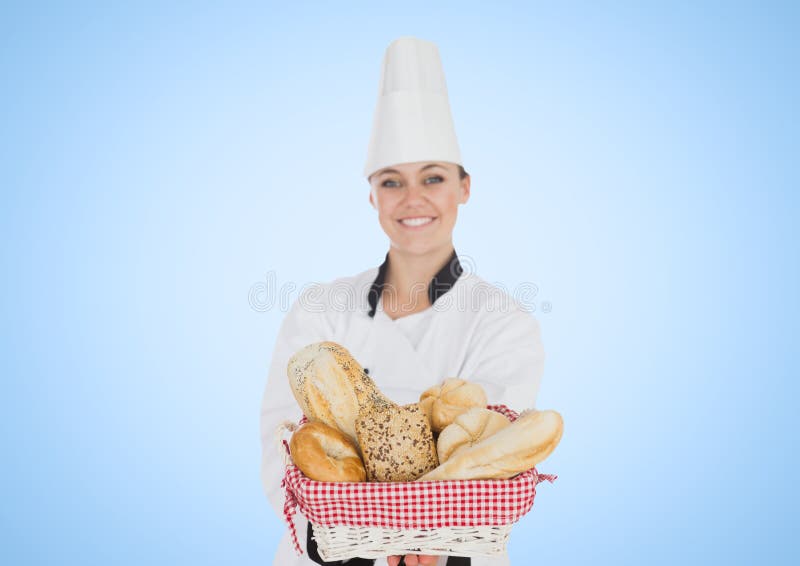 Chef with Bread stock photo. Image of handsome, service - 7761466