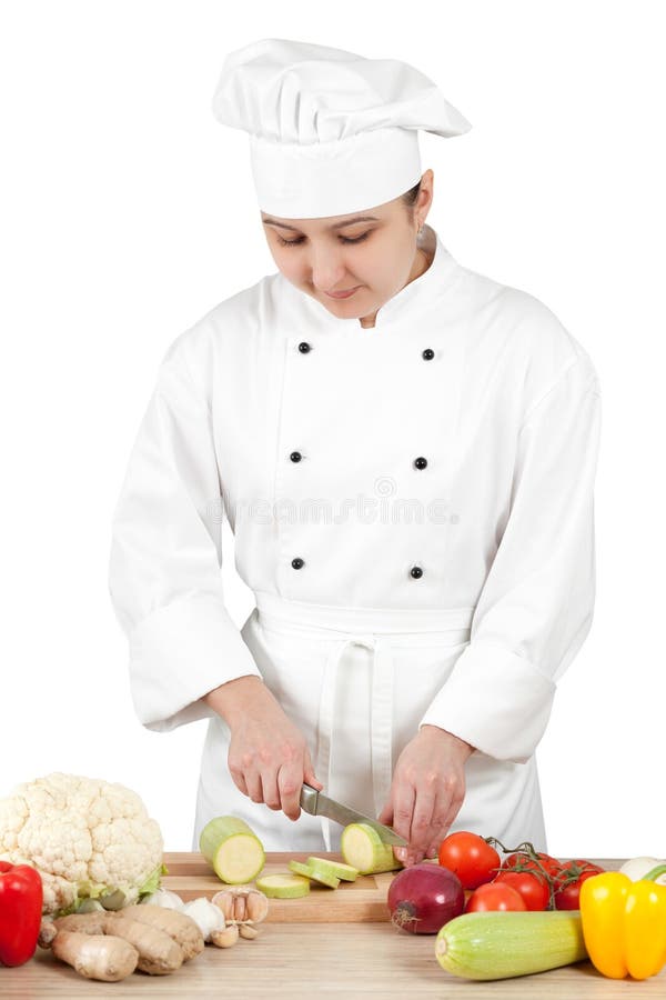 Chef Chops Vegetables for Cooking Stock Photo - Image of chef, pepper ...