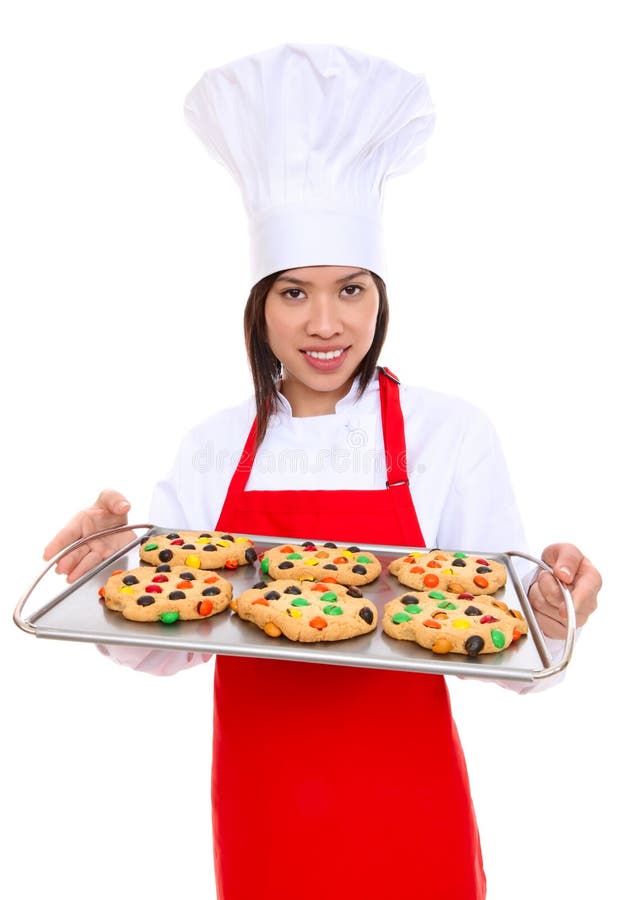 Woman Chef with Cookies stock photo. Image of beautiful - 7853804