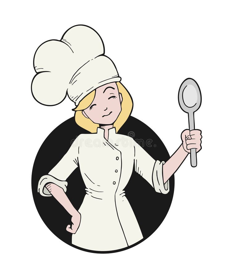 Woman chef draw stock vector. Illustration of women - 277573880