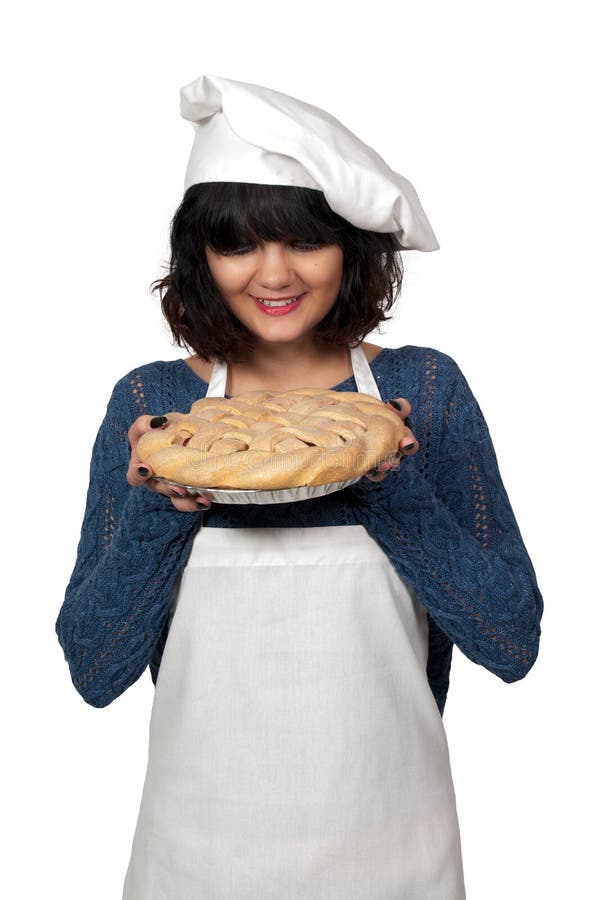Woman Chef with Pie stock photo. Image of homemade, nutrition - 45221028
