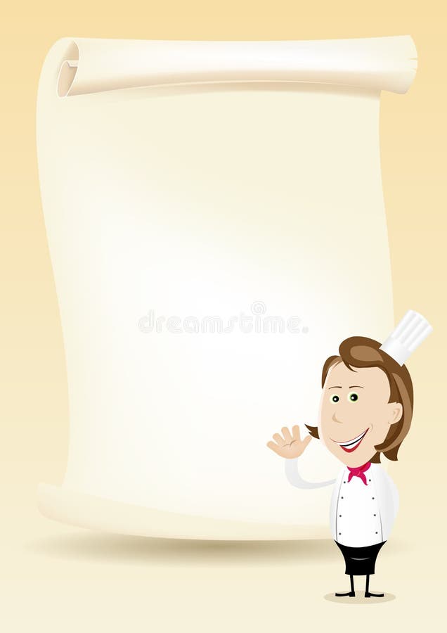 Chef pointing at menu stock vector. Illustration of menu - 31954619
