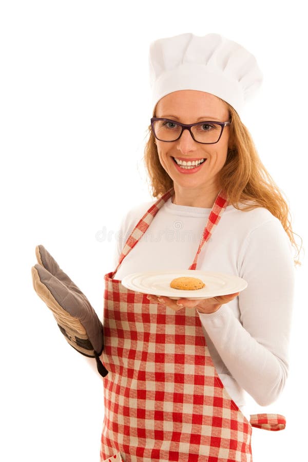 Woman Chef Serving a Cookie Stock Image - Image of professional, hand ...