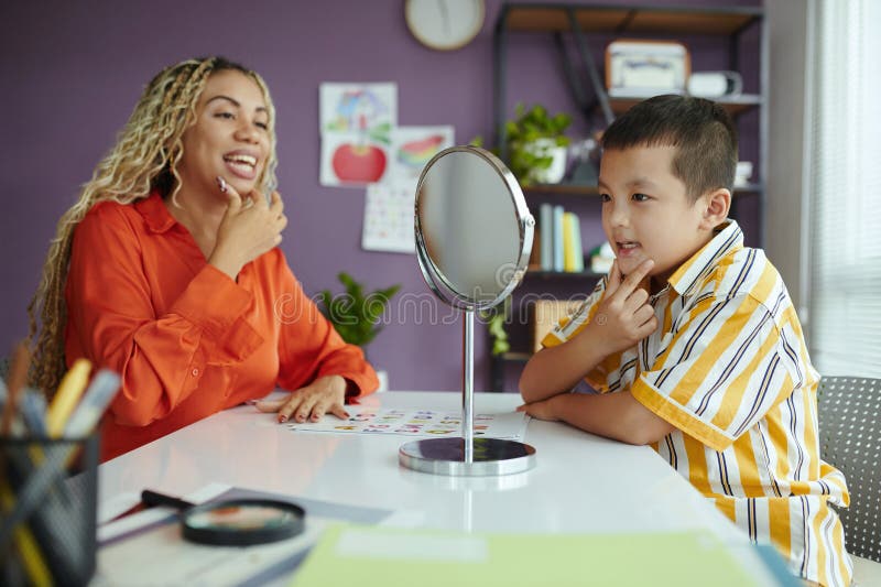 Engaging in Speech Therapy at Professional Office Setting Stock Image ...