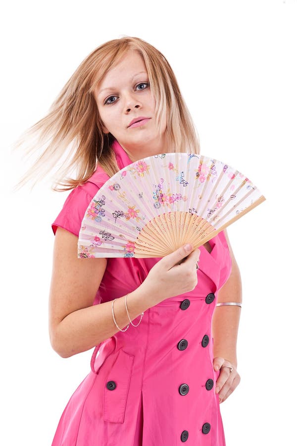 Woman with Chinese fan stock photo. Image of adult, attractive - 22970456