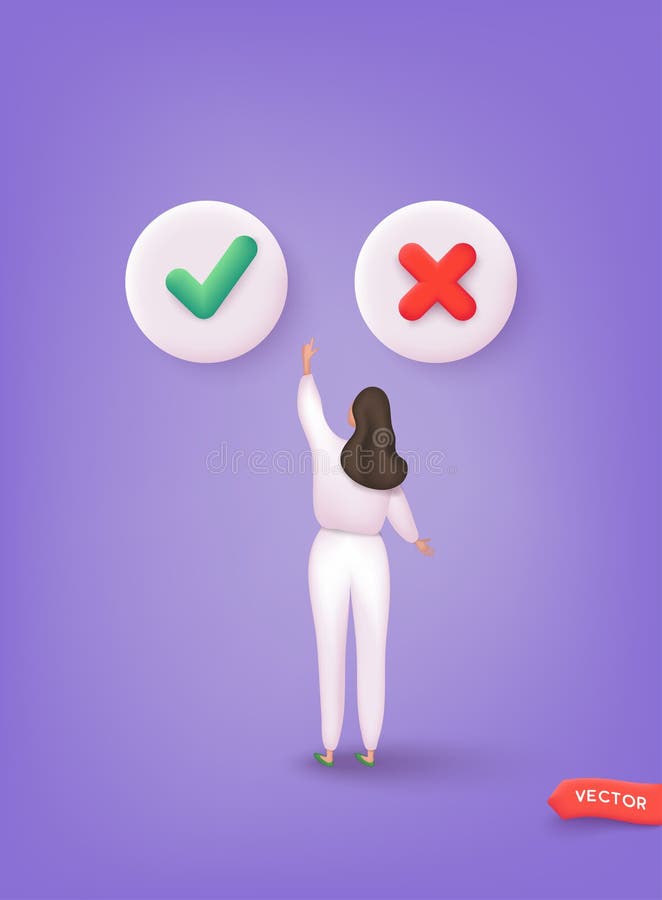 Accept or refuse concept stock vector. Illustration of approval - 56309935