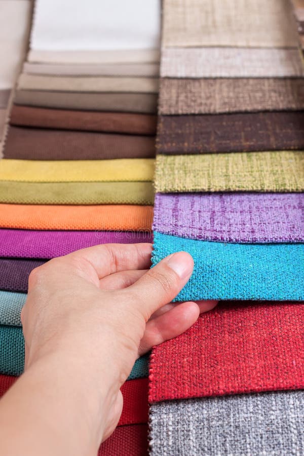 Woman Chooses Samples of Colored Tissue Stock Image - Image of paint ...