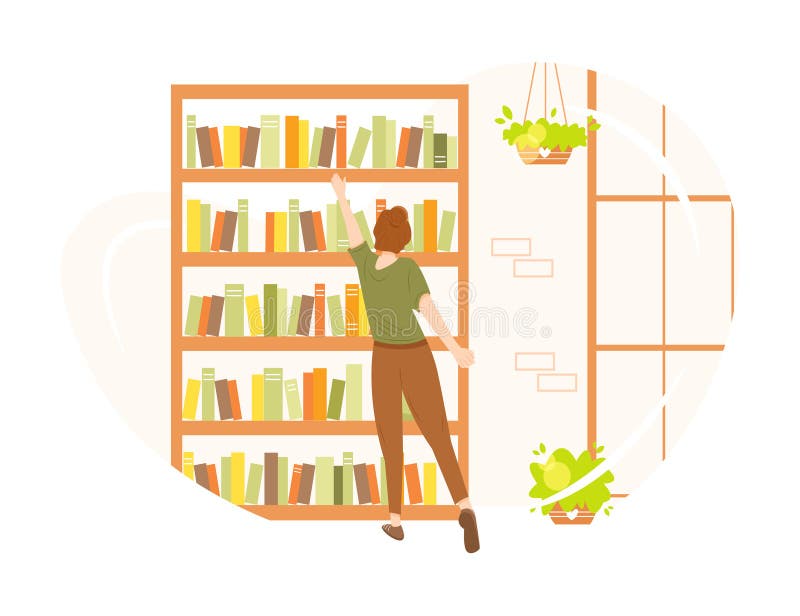 Library Book Shelves Cartoon Vector Illustration Stock Illustrations ...