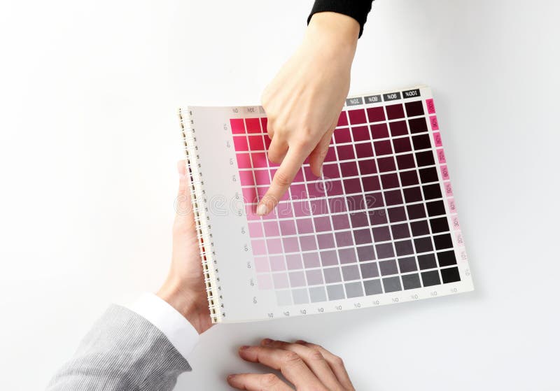 Woman Choosing Color from Color Scale Stock Photo - Image of palette ...