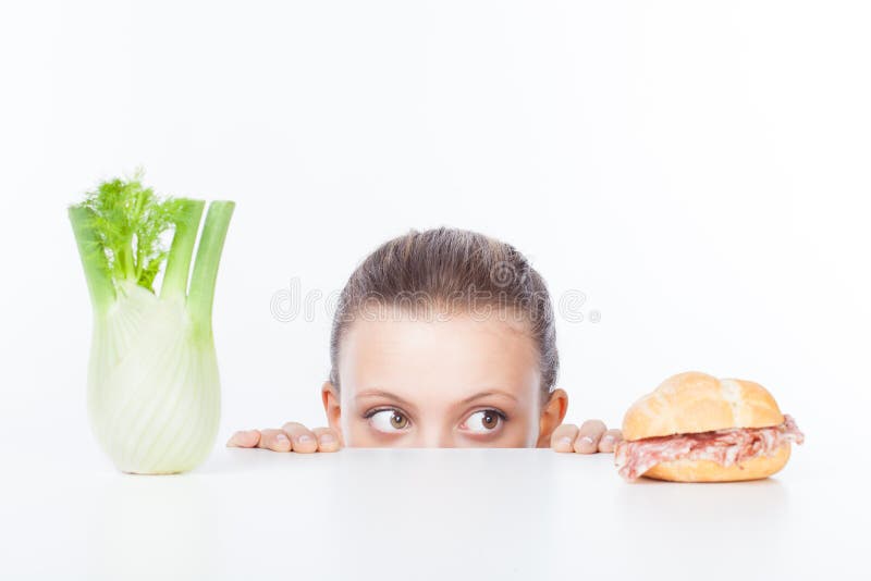 Woman choosing food stock image. Image of isolated, vegetable - 36747821