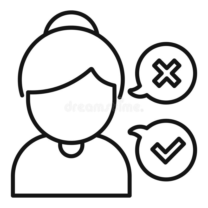 Woman Choosing between Right and Wrong Decisions Stock Illustration ...