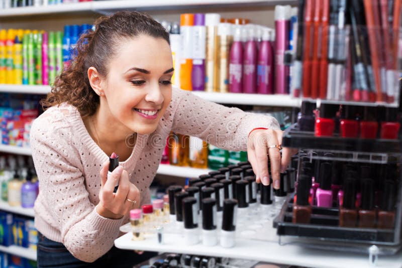Woman Choosing Things for Makeup Stock Photo - Image of cosmetology ...