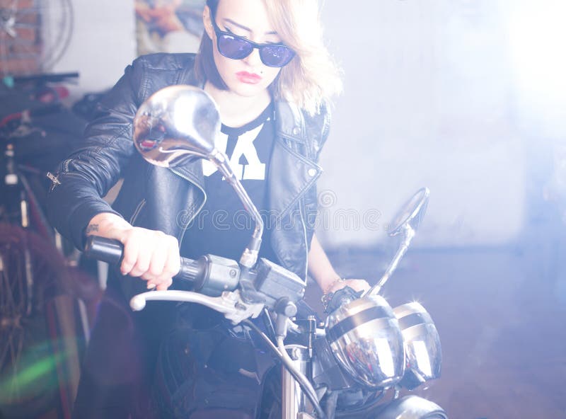 Woman with chopper stock photo. Image of power, person - 51256054