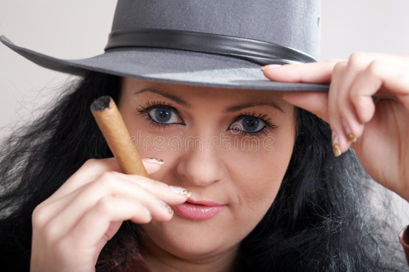 Woman with cigar stock image. Image of west, white, western - 4407129