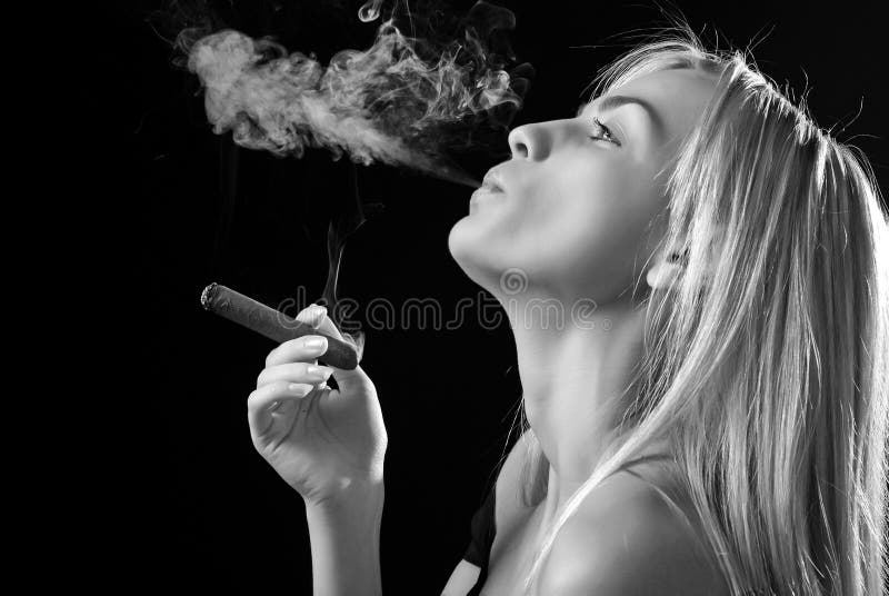 Woman with cigar stock image. Image of close, fume, glamour - 7002543