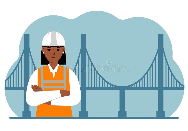 Woman Civil Engineer Next To the Bridge. the Concept of Civil ...
