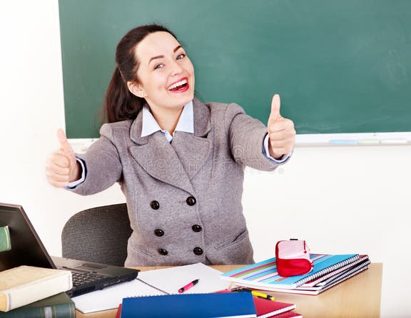 Woman in classroom. stock image. Image of female, exercise - 24154237