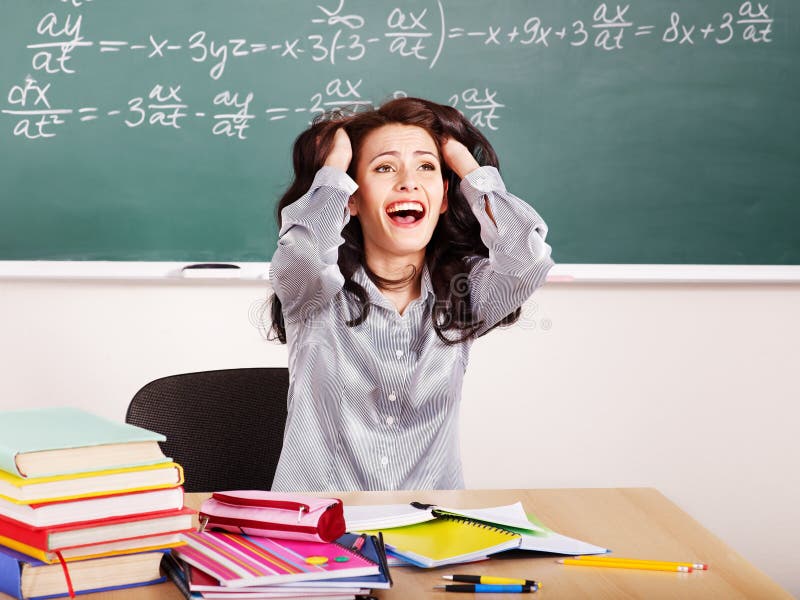 Woman in classroom. stock image. Image of green, learn - 25078235