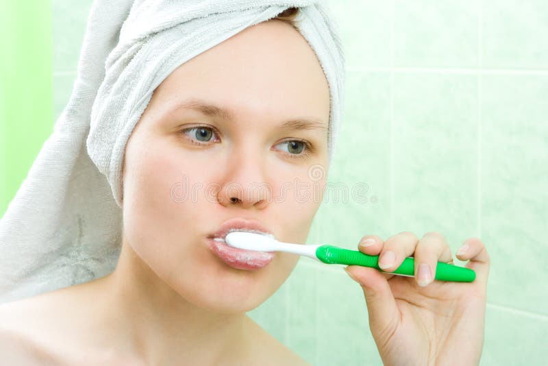 Woman Clean Teeth Tooth-brush Stock Photo - Image of healthy, lady: 3044654