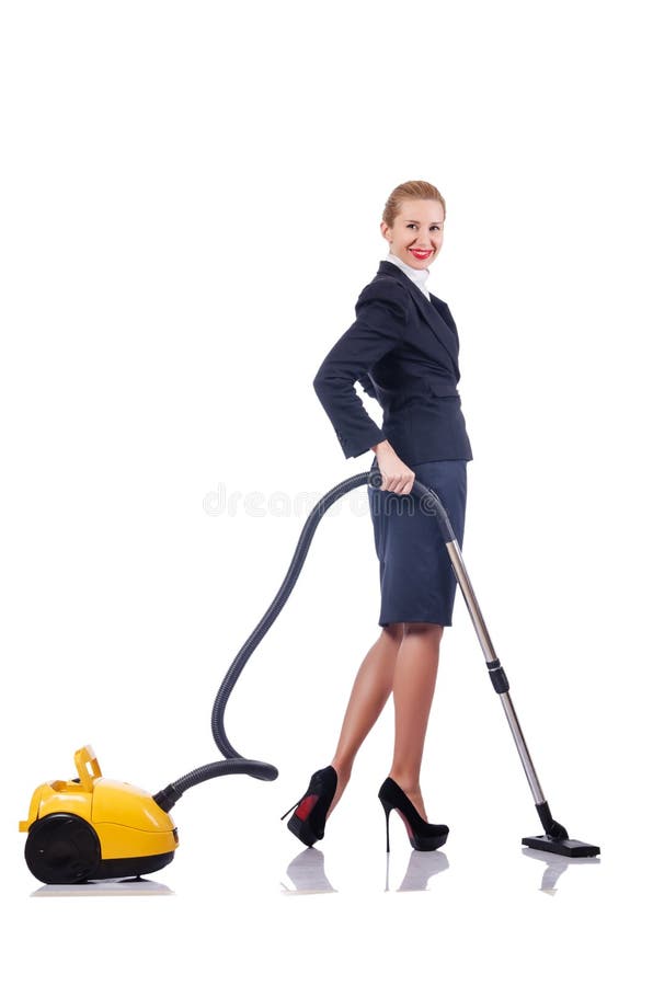 Woman Enjoy Music and Doing Housework Stock Image - Image of clean ...