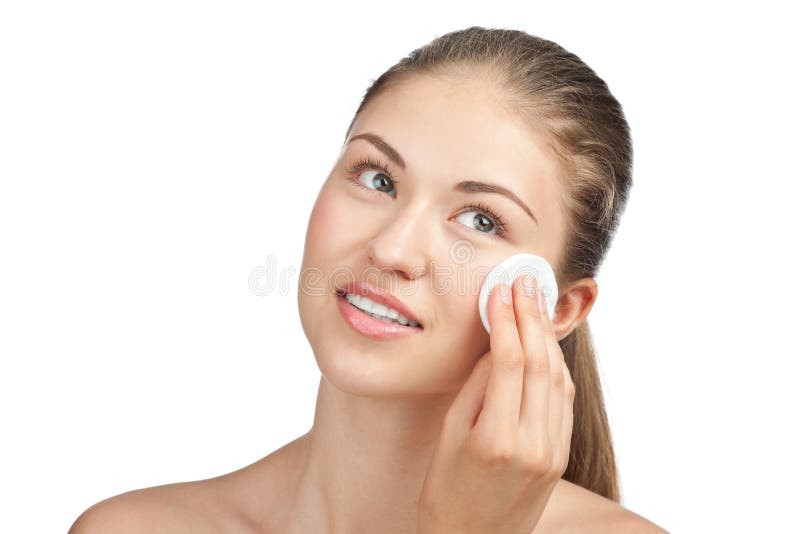 Woman cleaning her face stock photo. Image of model, cleaning - 19910356